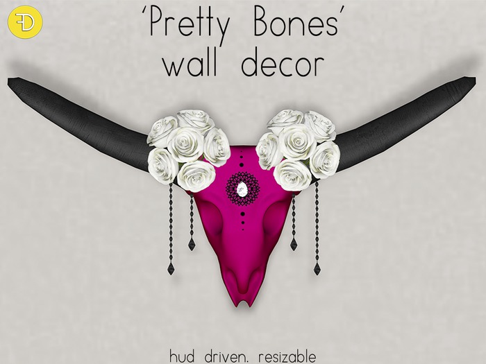 Second Life Marketplace - DecorFluid. - Pretty Bones wall decor
