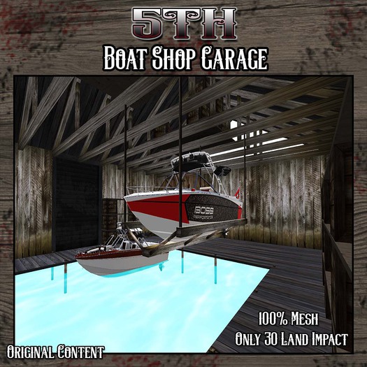 Second Life Marketplace - 5TH~ Boat Shop Garage ( Boats not included )