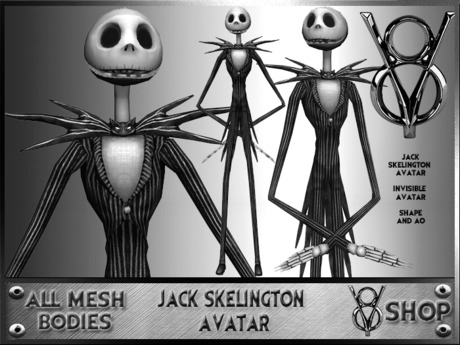 Second Life Marketplace - +V8 SHOP+ JACK SKELINGTON AVATAR+DEMO+