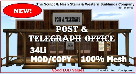 Second Life Marketplace - WW. Telegraph Office 34Li 19x15