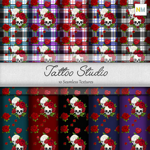 Second Life Marketplace - Tattoo Studio Mix 10 Seamless Fabric Textures NM