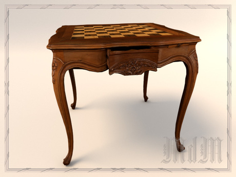 Second Life Marketplace - Rococo Chess Table - Walnut