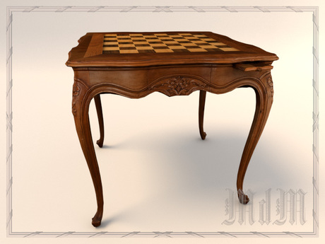 Second Life Marketplace - Rococo Chess Table - Walnut