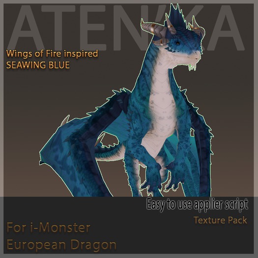 Second Life Marketplace - -Aten'Ka - iDragon - Seawing Blue
