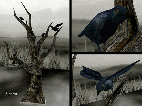Second Life Marketplace - Halloween Dead Tree Fat Pack / add on. Flying ...