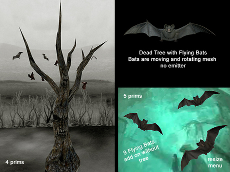 Second Life Marketplace - Halloween Dead Tree Fat Pack / add on. Flying ...