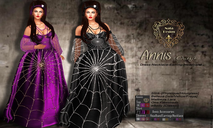 Second Life Marketplace - Nala Designs - Annis Gown - Halloween Outfit