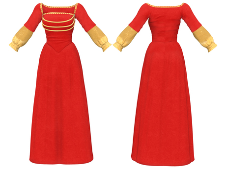 Second Life Marketplace - Full Perm Medieval Renaissance Gown Kirtle ...