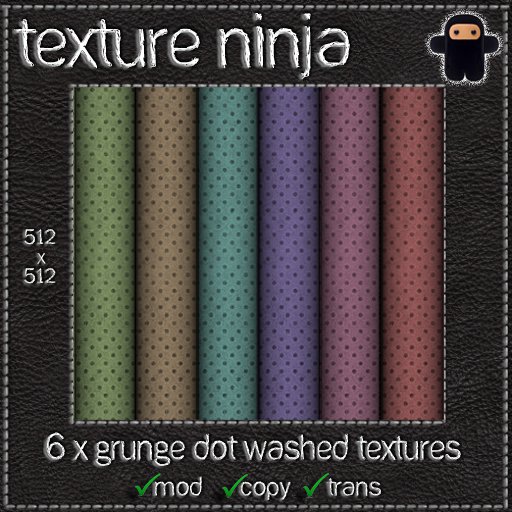 Second Life Marketplace - TEXTURE NINJA -> 6 x Distressed dot wash texture pack