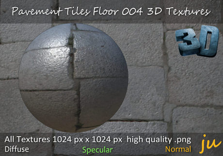 Second Life Marketplace - JU Pavement Tiles Floor 004 3D Textures Full Perm