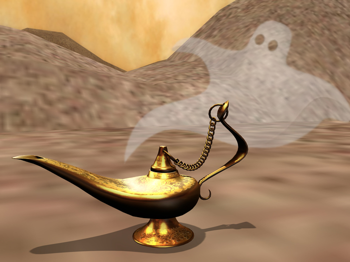 Second Life Marketplace - LA SINCOPA h&g Halloween Aladdin Lamp with ghost