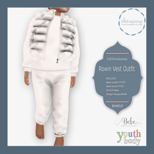 Second Life Marketplace - SB-BEBETODDLERYOUTH Rowin Vest Outfit (Fitted)