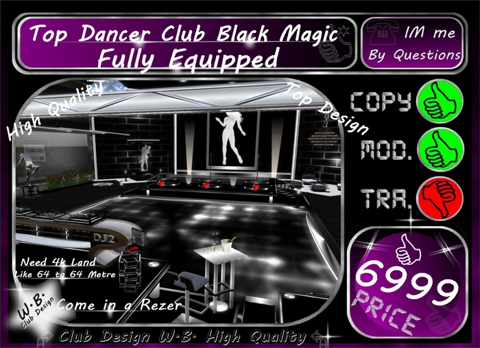 Second Life Marketplace - * Top Club Black Magic * FULLY EQUIPPED * 4K ...