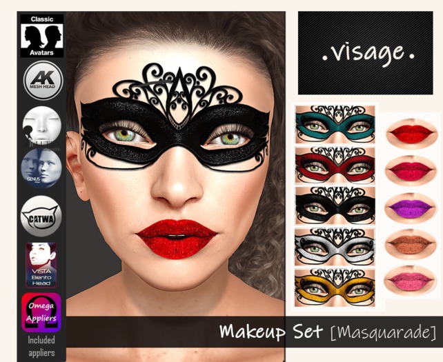 Second Life Marketplace - .visage. Makeup Set [Masquarade]