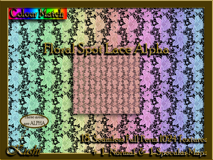 Second Life Marketplace - Floral Spot Lace Alpha Textures