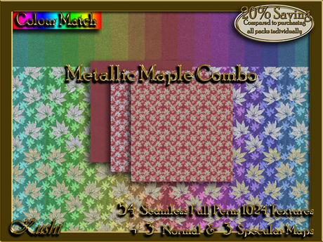 Second Life Marketplace - Metallic Maple Combo Textures