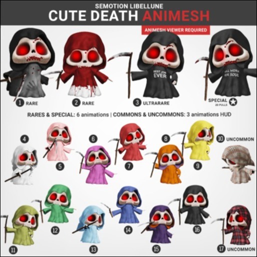 Second Life Marketplace - SEmotion Libellune Cute Death #14 Animesh