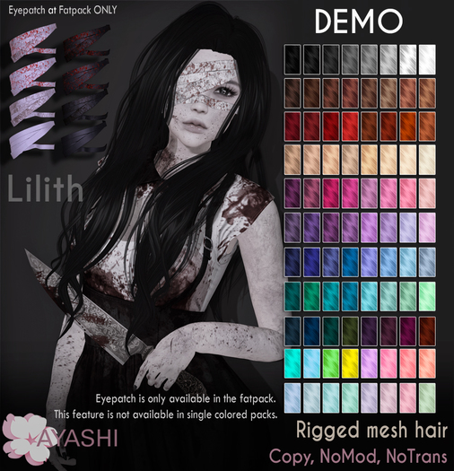 Second Life Marketplace - [^.^Ayashi^.^] Lilith hair-DEMO