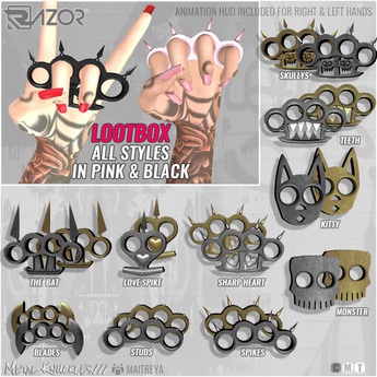 Second Life Marketplace - Razor/// Knuckles - Monster - Brass & Steel