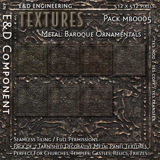 Second Life Marketplace - [MBO005] 7 Elaborate Tarnished Baroque ...