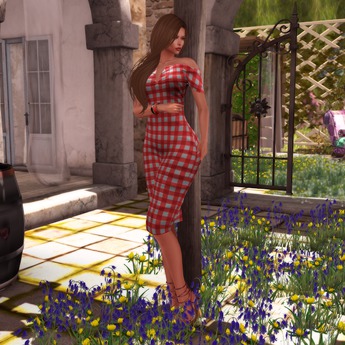 Second Life Marketplace - Glitter Amy Fitmesh Gingham Red