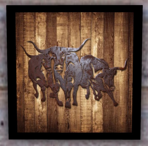Second Life Marketplace - Wall Decor - Framed Longhorn Run