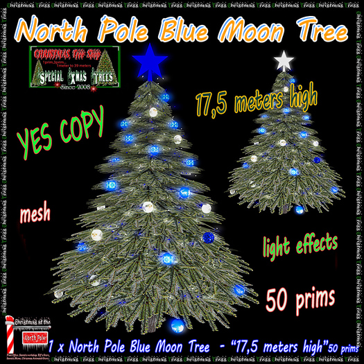 Second Life Marketplace - North Pole Blue Moon Tree - 17,5 meters high ...