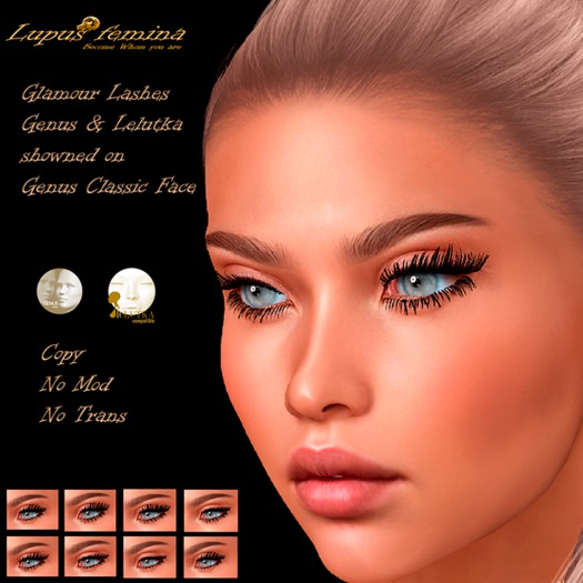 Second Life Marketplace - "Lupus Femina" Glamour Lashes - Genus/ Lelutka