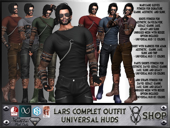 Second Life Marketplace - +V8 SHOP+ LARS COMPLET OUTFIT WITH HUDS+