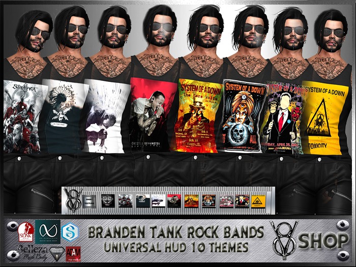 Second Life Marketplace - +V8 SHOP+ BRANDEN TANK ROCK BANDS UNIVERSAL ...