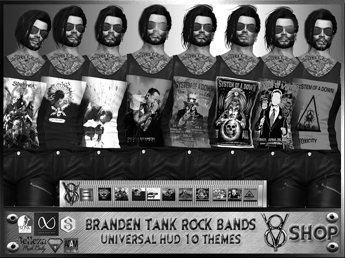 Second Life Marketplace - +DEMO+ +V8 SHOP+ BRANDEN TANK ROCK BANDS ...