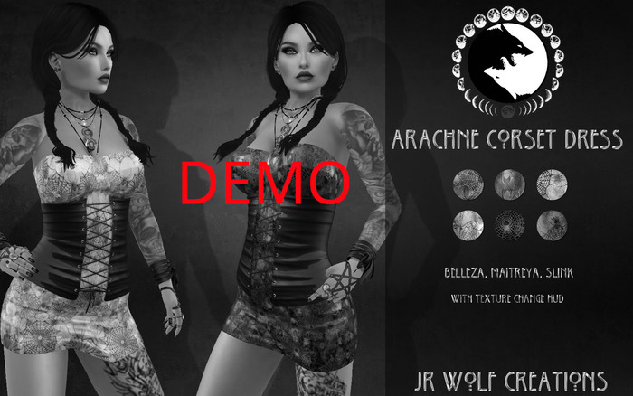 Second Life Marketplace - Arachne Corset Dress DEMO ADD ME (JR Wolf Creations)