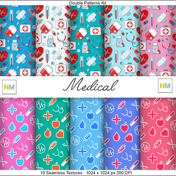 Second Life Marketplace - Medical Double Patterns Kit 10 Seamless ...