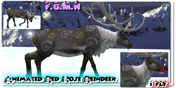 Second Life Marketplace - F.G.M.N/Red Nose Reindeer / Animated