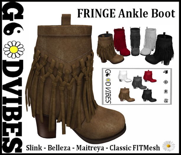 Second Life Marketplace - DEMO Fringe Boots wHUD