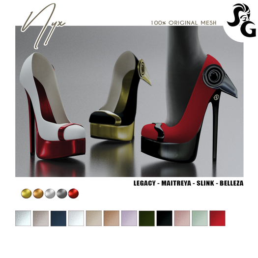 Second Life Marketplace - ::SG:: Nyx Shoes - SLINK