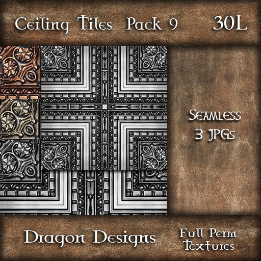Second Life Marketplace - Dragon Designs Full Perm Textures - Ceiling ...