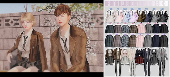 Second Life Marketplace - DAMI-spring blossom uniform xs RARE SET 03