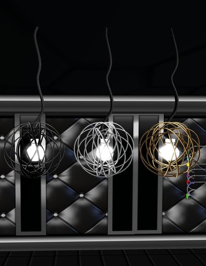Second Life Marketplace - Jazz Ceiling Lights Mesh Gold/Silver/Black