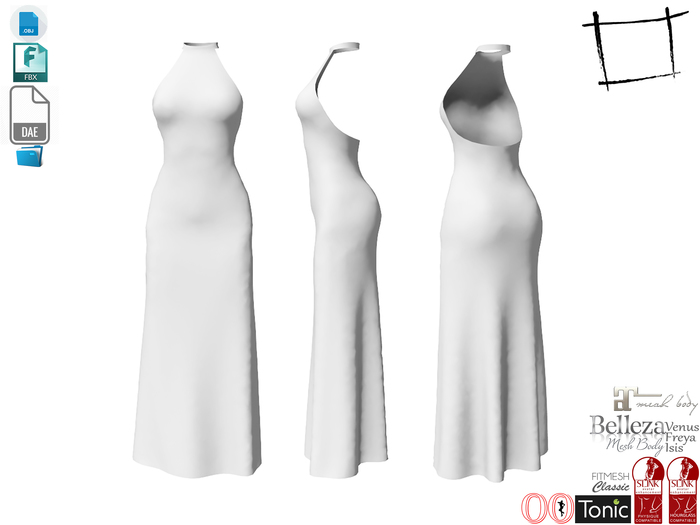 Second Life Marketplace - Dae Obj FBX For Long Halter Dress Slink ...