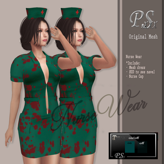 Second Life Marketplace - *~PS~*NurseWear(Green&blood)