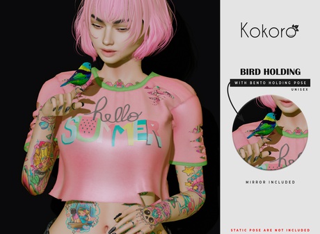 Second Life Marketplace - Kokoro Poses - Bird Holding (Unisex)