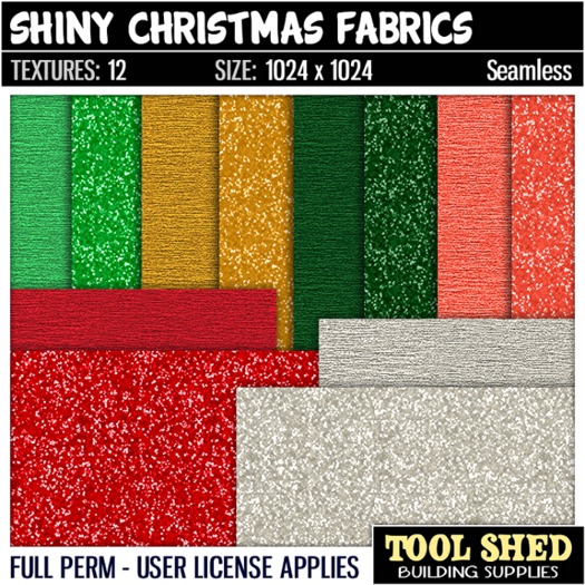 Second Life Marketplace - Tool Shed - Shiny Christmas Fabrics ...
