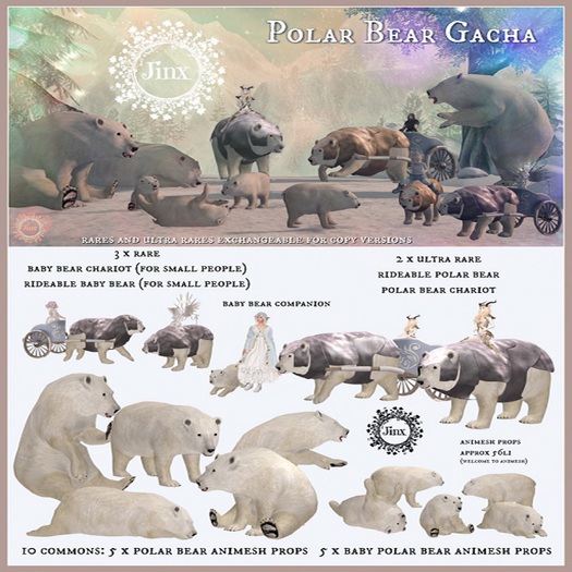 Second Life Marketplace - Jinx : Baby Polar Bear Sitting - REZZ to Unpack