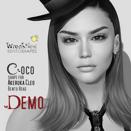 Second Life Marketplace - { wren's nest } Coco DEMO Shape for Akeruka Cleo Bento head