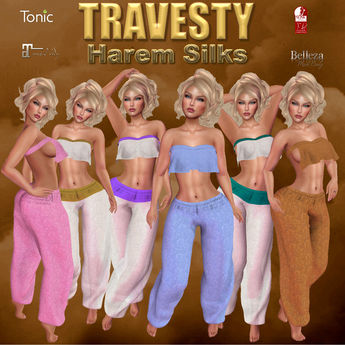 Second Life Marketplace - Travesty Harem Silk Outfit, Solid