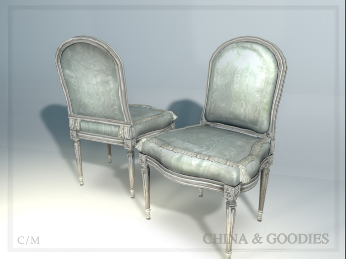 Second Life Marketplace - Neoclassical painted chair/Powder -c&g-