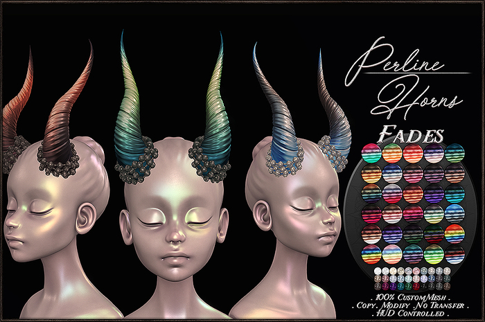 Second Life Marketplace - :[P]:- Perline Horns - Faded Variants