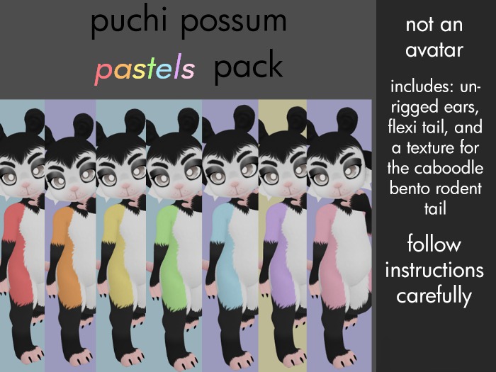 Second Life Marketplace - puchi possum - pastel pack