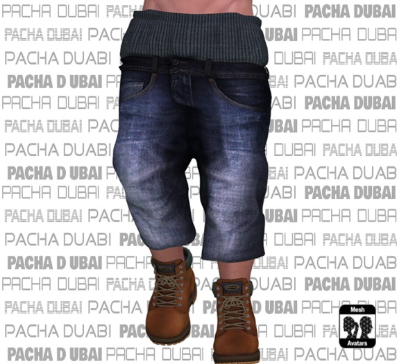 Second Life Marketplace - - Pacha Dubai -Short jeans_ BAGGY _Dark blue